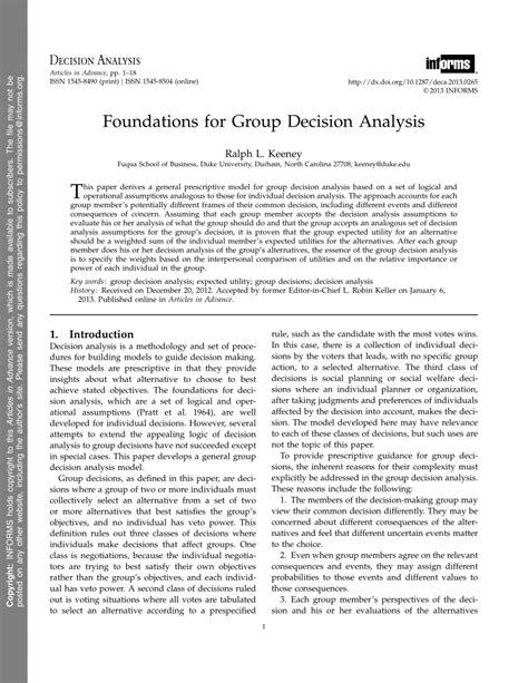 Pdf Foundations For Group Decision Analysis