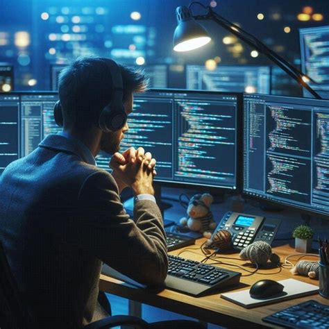 Programmer Working On Code Premium Ai Generated Image