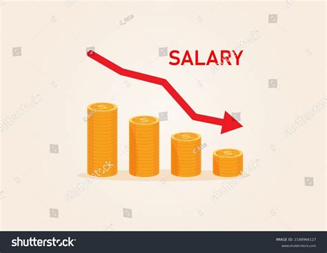 Illustration Salary Reduction Consisting Stack Gold Stock Vector