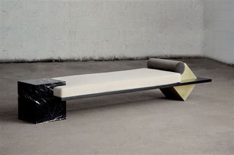 Coexist Daybed By Slash Objects Combines Marble Brass Steel And Wool