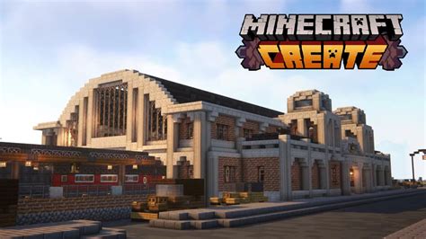 Create Mod 1900s Grand Train Station Minecraft Map