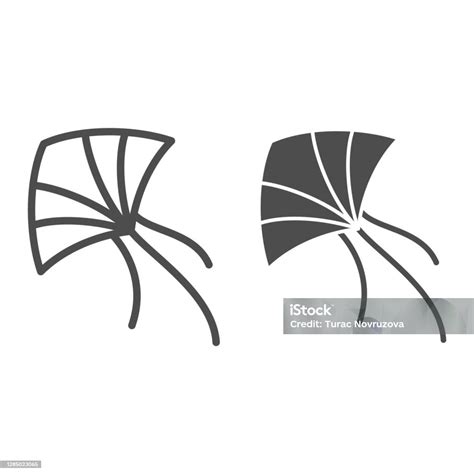 중국 연 라인과 단단한 아이콘 중국 중기 축제 개념 흰색 배경에 종이 어린이 장난감 사인 웹 디자인을위한 윤곽 스타일에서 중국