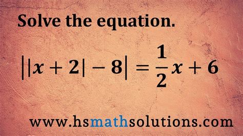 Solving Nested Absolute Value Equation Example Youtube