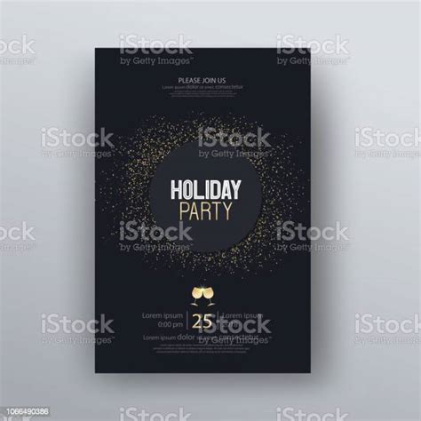 크리스마스 파티와 새 해 파티 초대 전단 및 인사말 카드 서식 파일 벡터 일러스트 레이 션 디자인 개념에 대한 스톡 벡터 아트