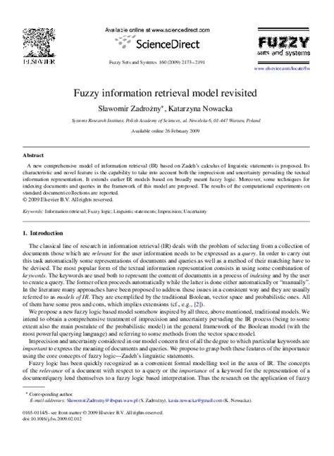 Pdf Fuzzy Information Retrieval Model Revisited Slawomir Zadrozny