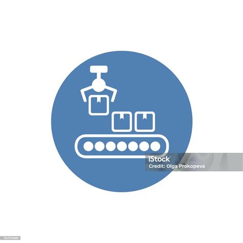 컨베이어 라인 아이콘 생산 제조 벡터 픽토그램 컨베이어 벨트 아이콘 공장 산업 건물에 대한 스톡 벡터 아트 및 기타 이미지 공장 산업 건물 공학 디자인 Istock