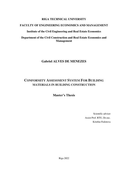 Pdf Conformity Assessment System For Building Materials In Building Construction