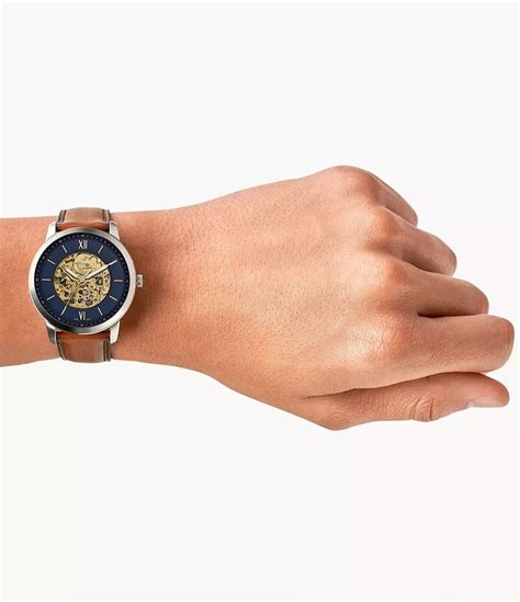 Fossil Me3160 Womens Neutra Automatic Luggage Leather Famous Time