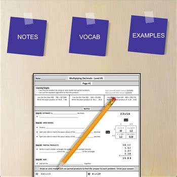 Level 5 Multiplying Decimals Area Model Standard Algorithm