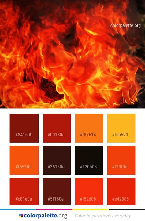 Fire Flame Orange Color Palette
