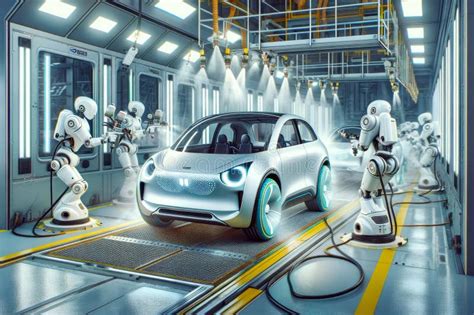 Droid Automation Automobile Manufacturing Factory Humanoid Workers Assembly Production Ai