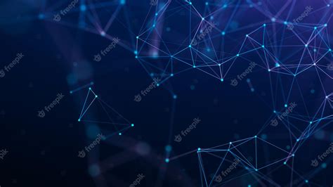 Premium Photo Abstract Blue Background With Moving Lines And Dots Network Connection Worldwide