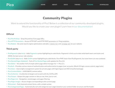 Simplify Plugin And Theme Contribution Process Issue Picocms Picocms Github Io GitHub