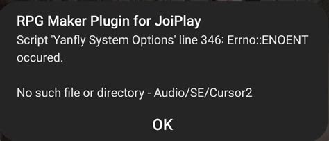 Whenever I Try To Play An RPG Maker Ace Game I Always Get The Same Error The Game Loads And