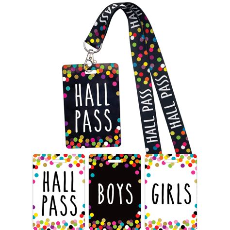Confetti Hall Pass Lanyards Tcr20319 Teacher Created Resources