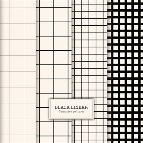 Premium Vector Black Geometric Linear Seamless Pattern Collection