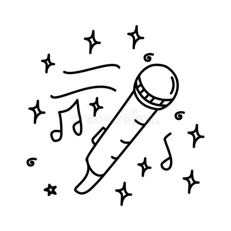 Karaoke Icon Doodle Hand Drawn Or Outline Icon Style Stock