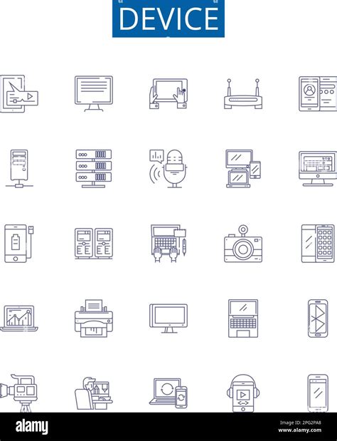 Device Line Icons Signs Set Design Collection Of Device Gadget Tool Equipment Implement