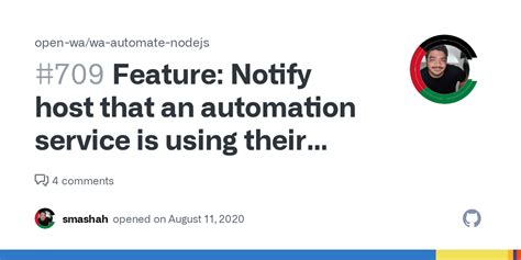 Feature Notify Host That An Automation Service Is Using Their Account Issue Open Wa Wa