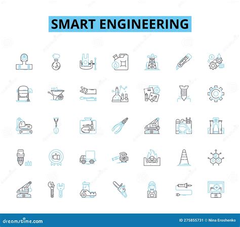 Smart Engineering Linear Icons Set Optimization Innovation