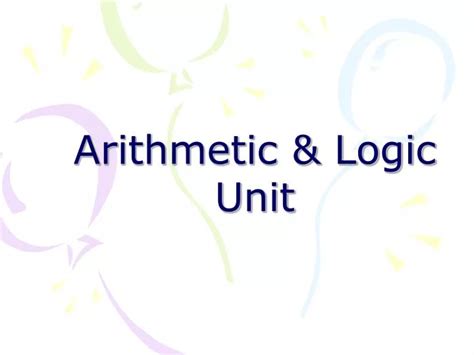 PPT Arithmetic Logic Unit PowerPoint Presentation Free Download ID