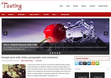 Tasting 2 Columns Blogger Template • Blogspot Templates 2025