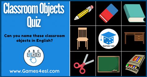 Classroom Objects Quiz Games Esl