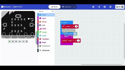 Pedometer Microbit Code Youtube