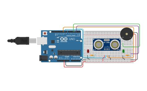 Circuit Design Hc Sr04 Projesi Tinkercad