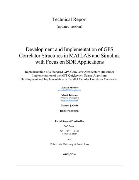 Pdf Development And Implementation Of Gps Correlator Structures In