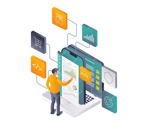 Premium Vector Network Data Analysis In Smartphone Applications And Computer Technology