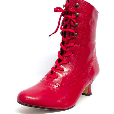 Bottines Cuir Lisse Rouge Chaussures Femme Grande Taille
