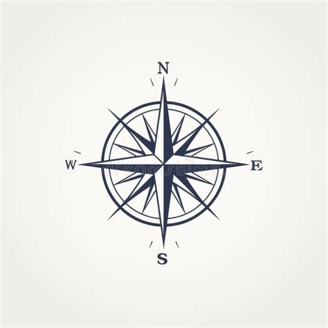Minimalist Logo Of North Star And Compass Stock Illustration
