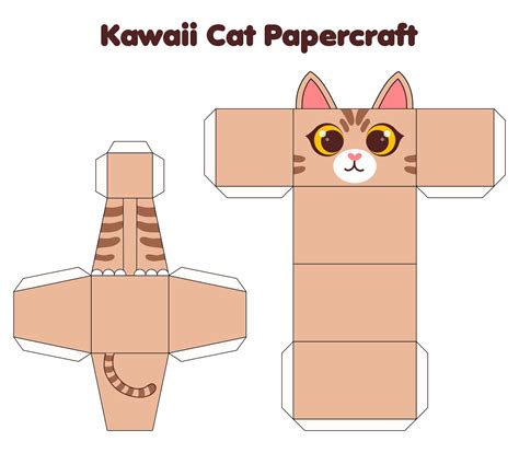 Kawaii Paper Cat Crafts 10 Free Pdf Printables Printablee