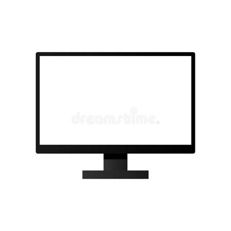 Desktop Computer Blank Screen Mockup Template Modern Pc Device With Empty Display For