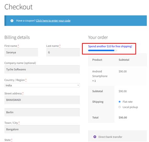 How To Add Free Shipping Progress Bar In Woocommerce Product Page