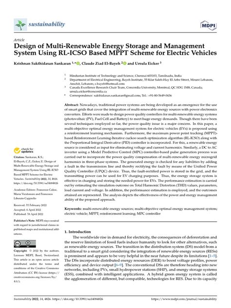 Design Of Multi Renewable Energy Storage And Manag Pdf