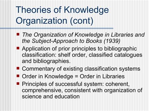 Bliss Bibliographic Classification The Theories And Works Of Henry