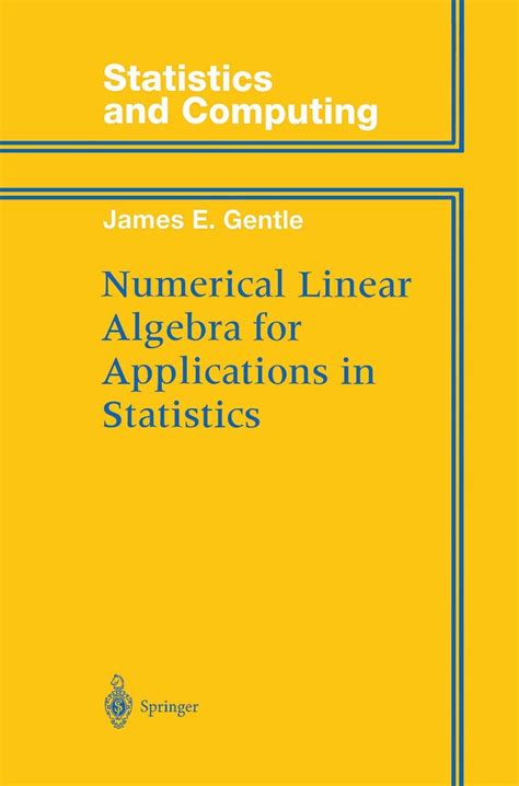 Numerical Linear Algebra For Applications In Statistics Statistics And