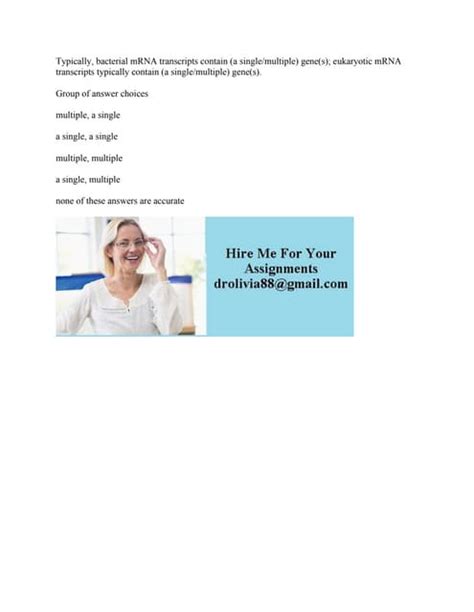 Typically Bacterial Mrna Transcripts Contain A Single Multiple Gene