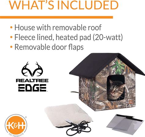 Kandh Pet Products Outdoor Heated Kitty House Outdoor Cat House For