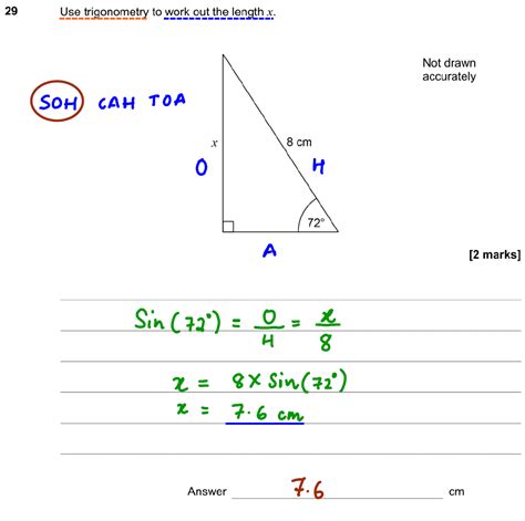 Gcse Trigonometry Lengths Questions And Answers