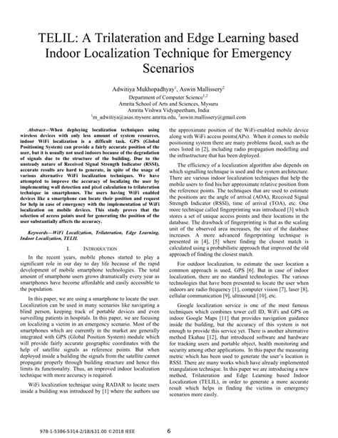 Pdf Telil A Trilateration And Edge Learning Based Indoor