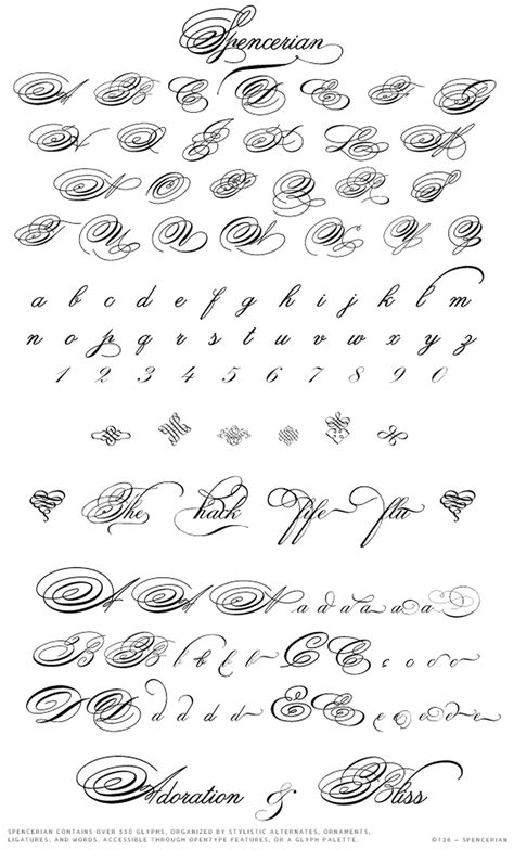 Spencerian Script Alphabet