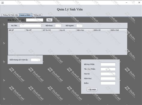 Đồ án Java Swing Phần Mềm Quản Lý Sinh Viên 19k Doanit