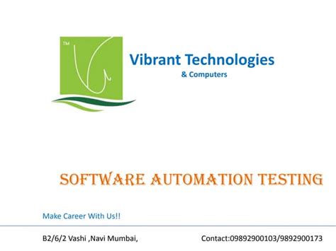 Software Automation Testing Course Navi Mumbai Software Automation Testing Course Provider Navi