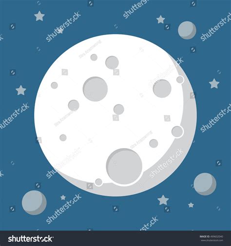 Moon Flat Design Style Vector Illustration Stock Vector Royalty Free 499602040 Shutterstock