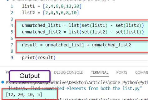 Compare Two Lists In Python And Get Non Matching Elements