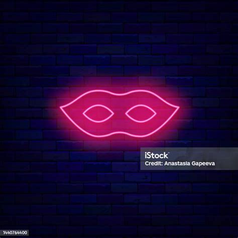 핑크 가장 무도회 마스크 네온 아이콘입니다 파티 낯선 사람 장식입니다 새해 복 많이 받으세요 벡터 스톡 일러스트 가면 무도회에 대한 스톡 벡터 아트 및 기타 이미지 Istock