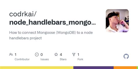 Github Codrkainodehandlebarsmongodb How To Connect Mongoose Mongodb To A Node Handlebars